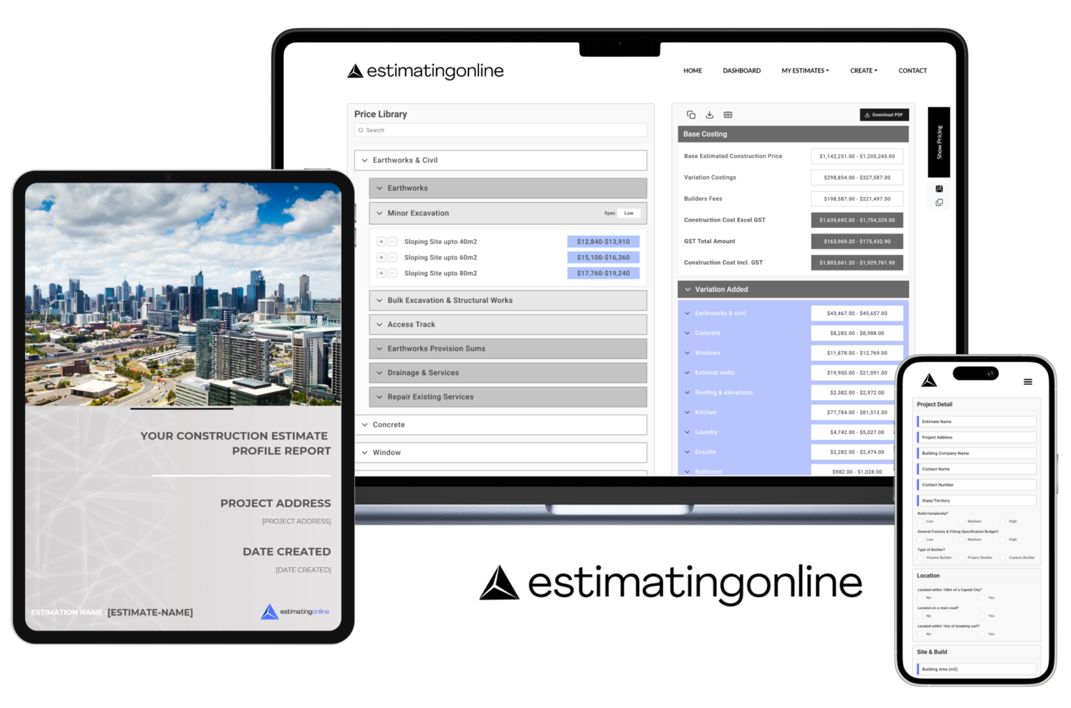 Builders Construction Estimating Software | Estimating online