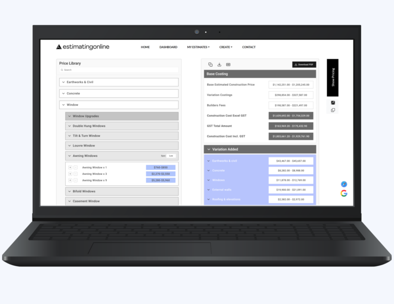 Builders Construction Estimating Software | Estimating online